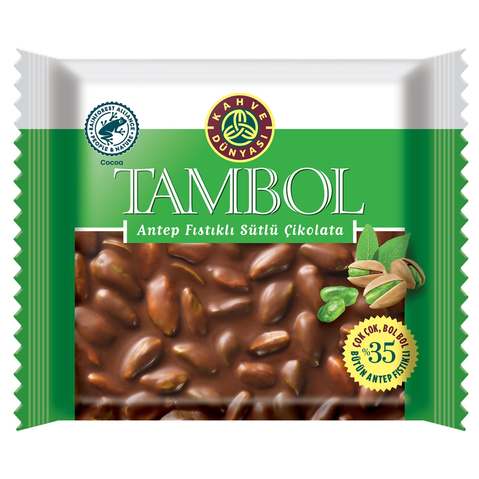 Kahve Dünyası Tambol Milk Chocolate with Pistachios (Antep Fıstıklı Sü