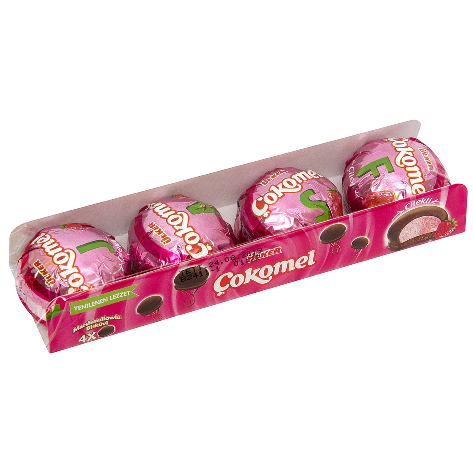 Çokomel Strawberry Marshmallow Biscuit 4pcs (Çilekli Marshmallowlu Bis