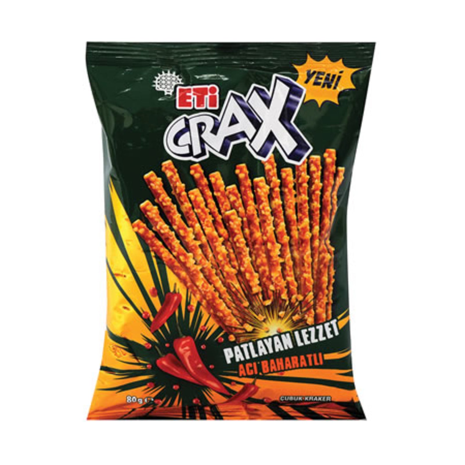 Crax Hot Spicy Cracker Sticks (Patlayan Lezzet Acı Baharatlı Çubuk) 50